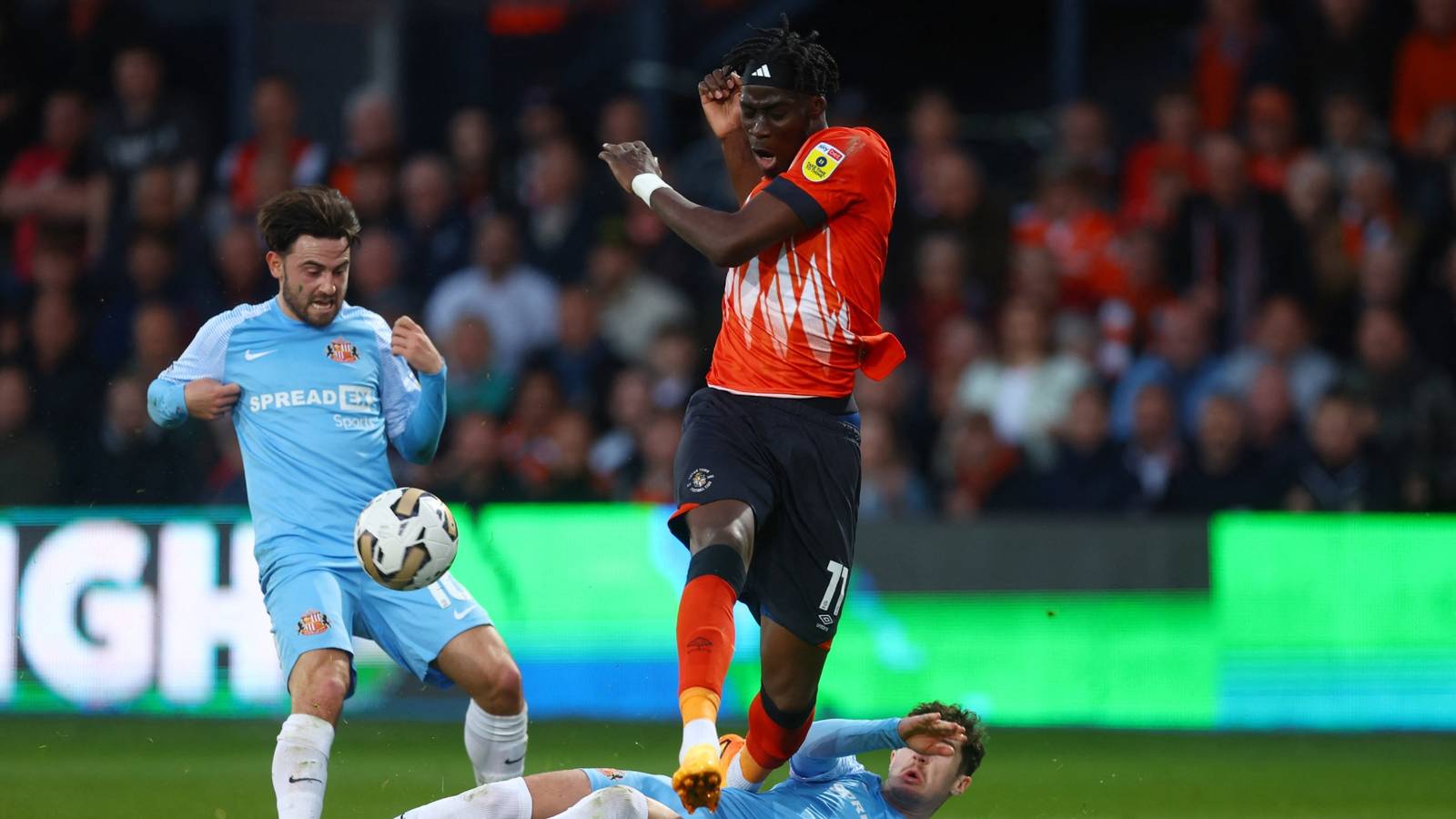 Elijah Adebayo reacts in four words as Luton Town seal Championship ...