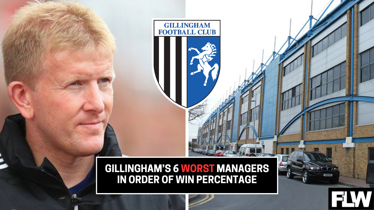Gillingham's 6 worst managers in order of win percentage (Ranked)