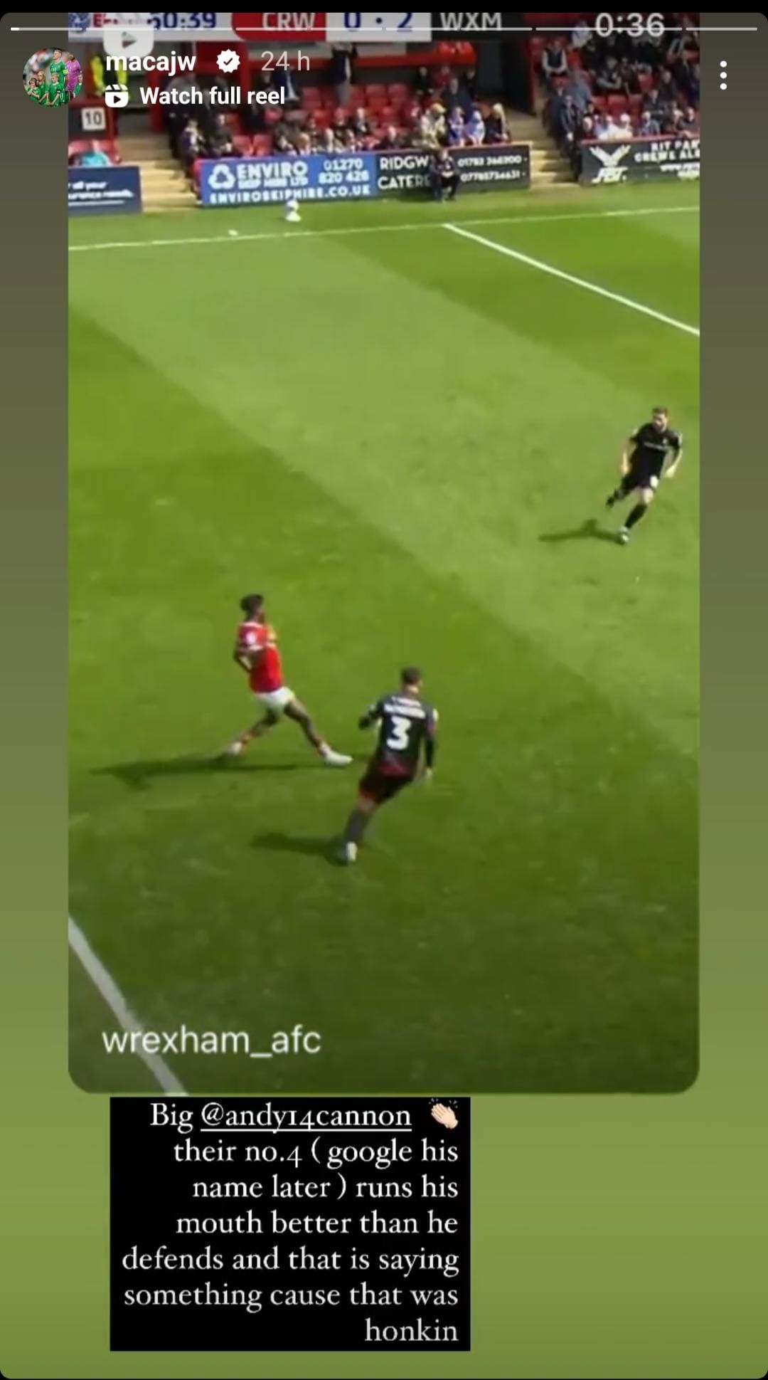 Wrexham AFC: James McClean mocks Crewe's Zac Williams