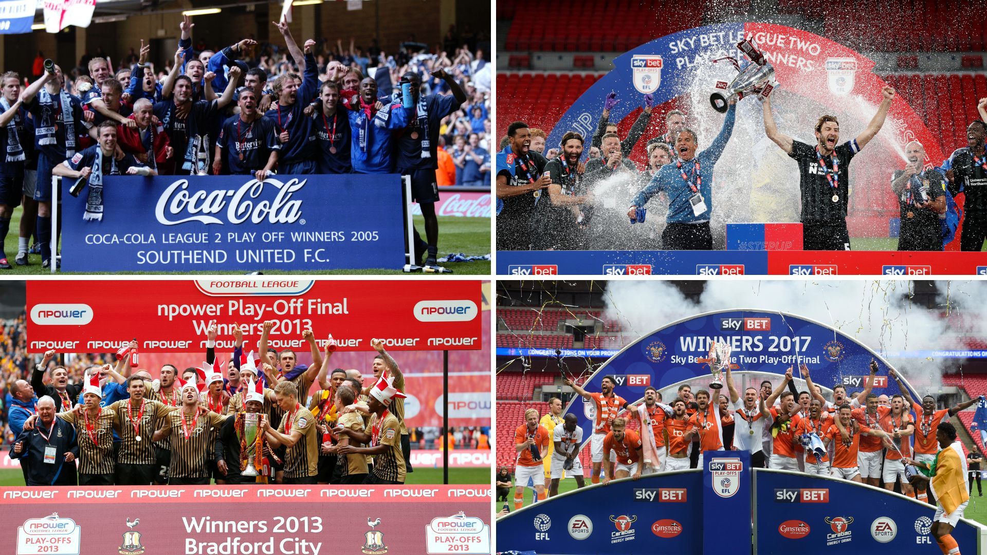 The last 20 EFL League Two play-off winners