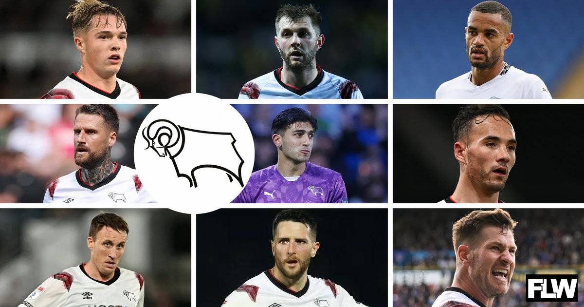 The 9 Derby County players set to become free agents next year