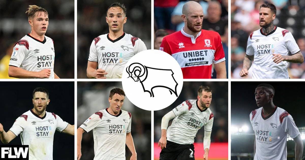 The 9 Derby County players set to leave as a free agent this summer