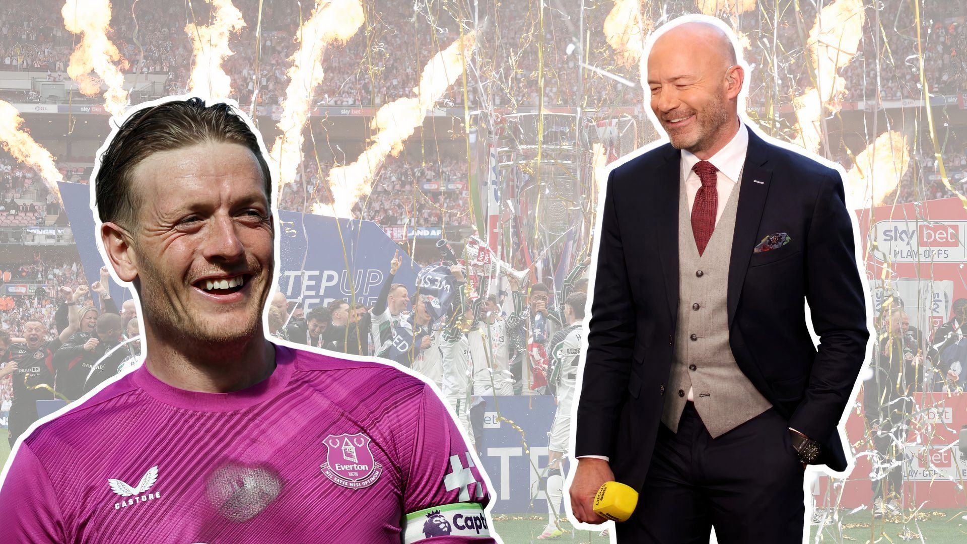 How Alan Shearer and Jordan Pickford reacted to Sunderland AFC's promotion