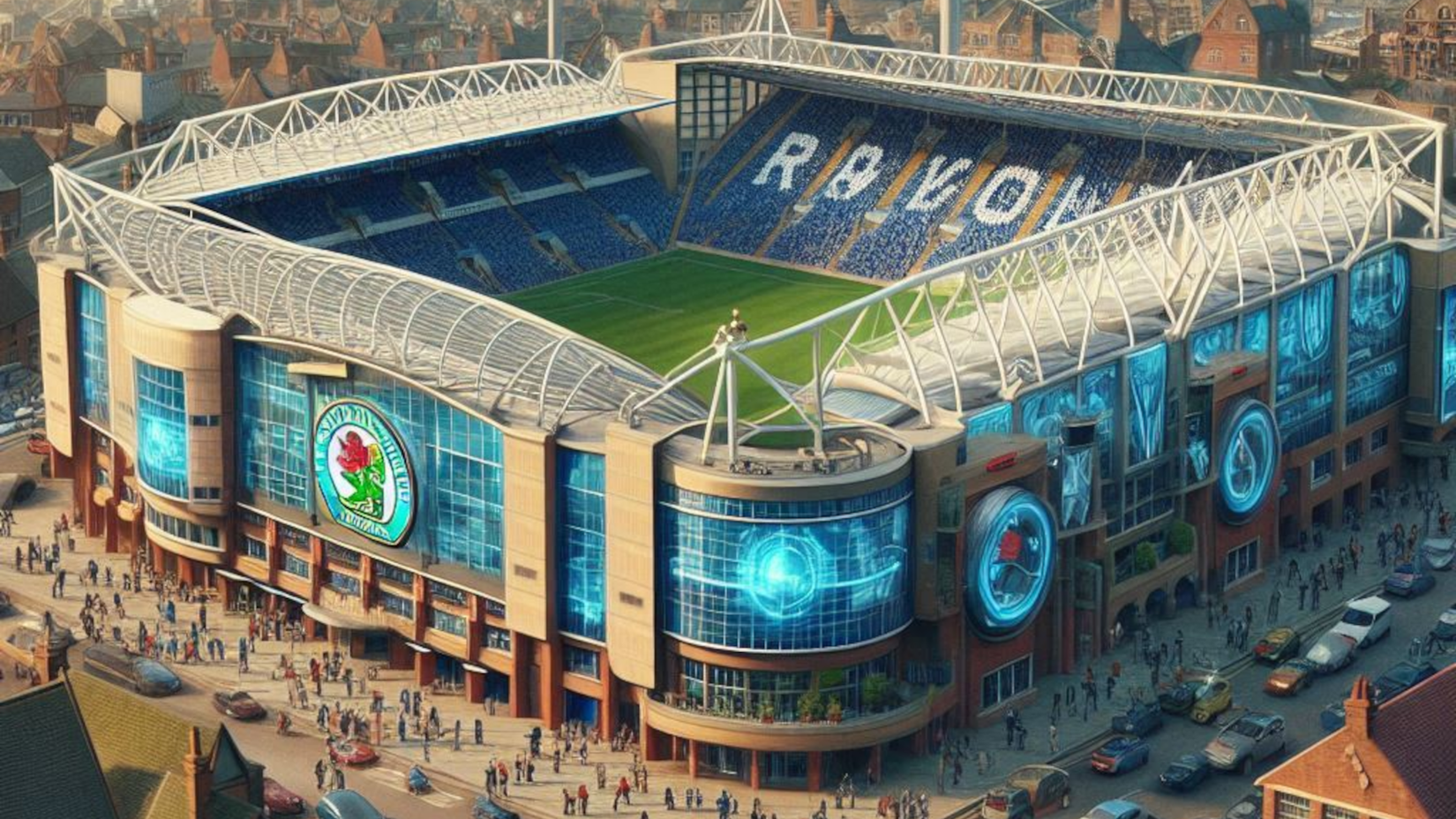 What AI thinks Blackburn Rovers' stadium Ewood Park will look like in ...